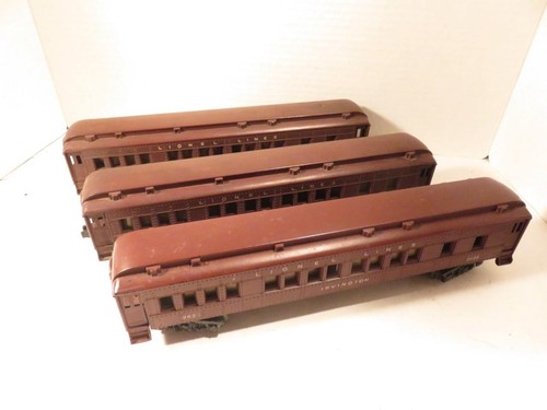 LIONEL TRAINS POST-WAR THREE CAR 2625 MADISON SET- 0 GAUGE- FAIR- H1W ...
