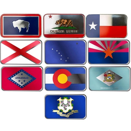 1 oz United States Flags Series - All 50 States - Full Color .999 ...
