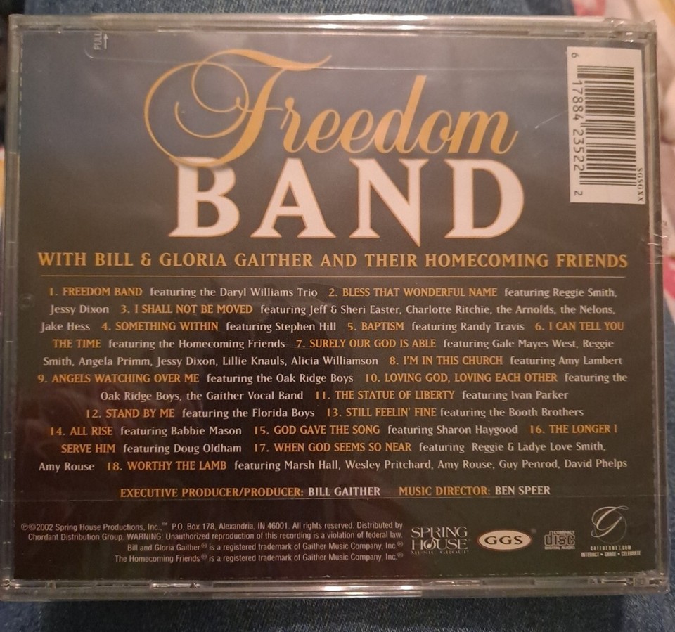 Freedom Band Bill Gloria Gaither Gospel Series CD GGS 2002 Spring House ...