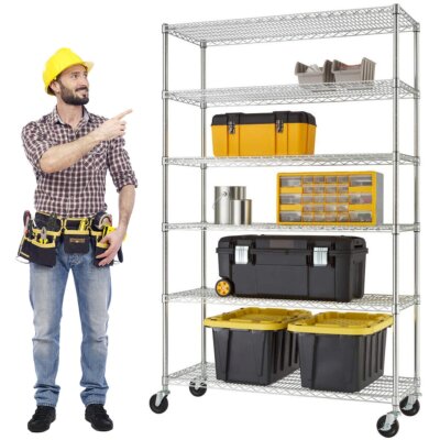 6-Tier Wire Shelving Unit NSF Metal Storage Rack 6000 LBS Capacity 18 ...