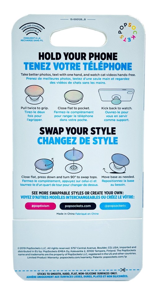 PopSockets Premium Shimmer Blue Purple Glitter Swap Top Pop Socket ...