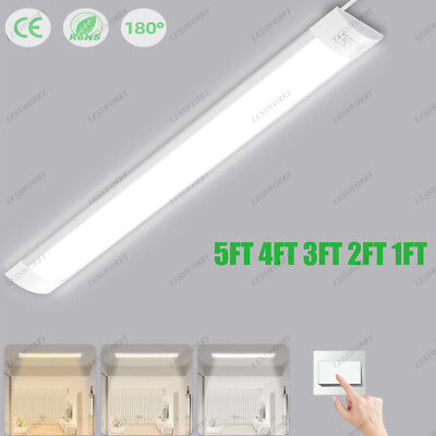 1ft 2ft 3ft 4ft 5ft Bright Slimline LED Battern Florescent Ceiling Tube ...