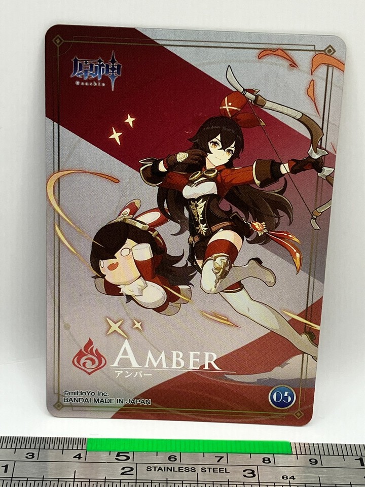 Amber - Genshin Impact Wafer Card 05 miHoYo BANDAI TCG Japanese #191 | eBay