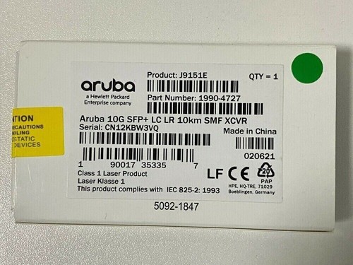 J9151E HPE / Aruba 10G SFP+ LC LR 10km SMF Transceiver Module | eBay