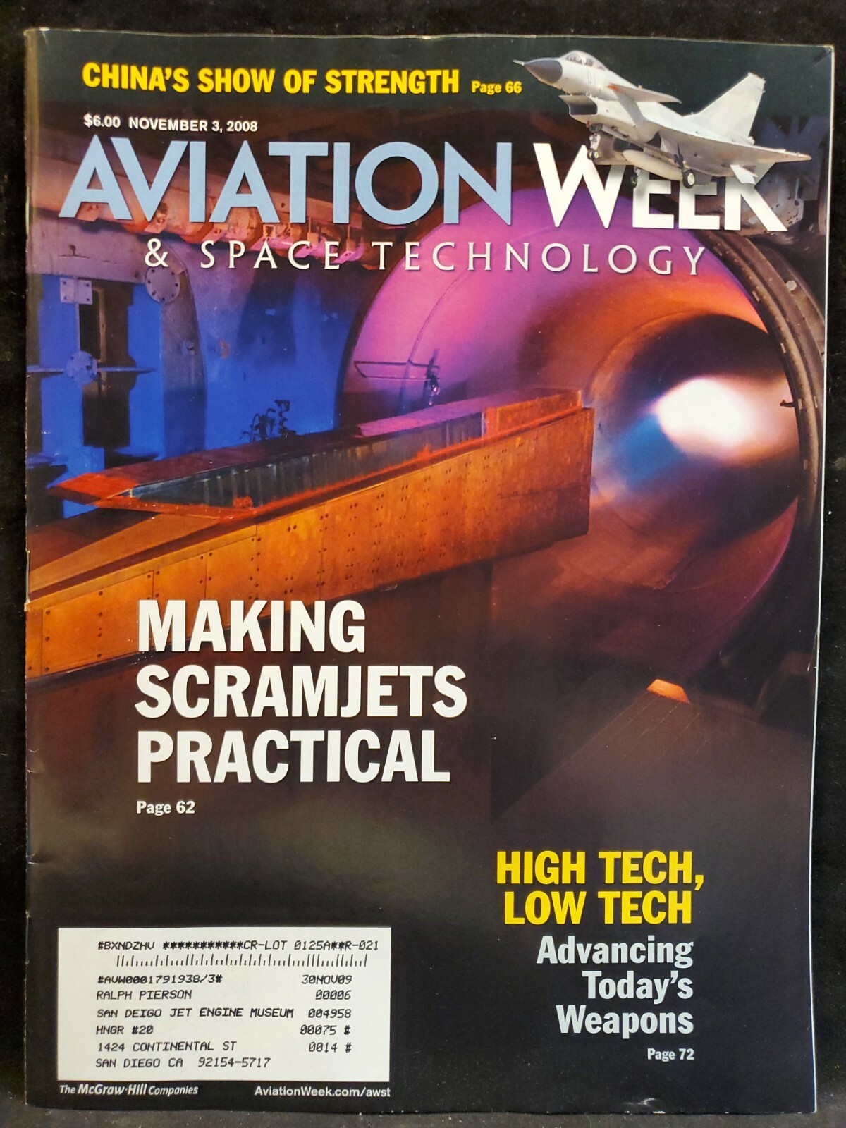 Aviation Week & Space Technology Magazine November 3 2008 | eBay