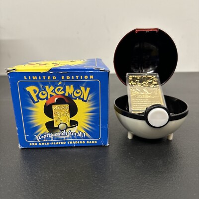 Pokémon LE 23K Gold Plated Card W/Pokéball Pikachu NEW/OPEN BOX ...