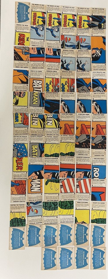 Vintage 1966 Batman Blue Bat Cards Lot Of 70 Cards | eBay