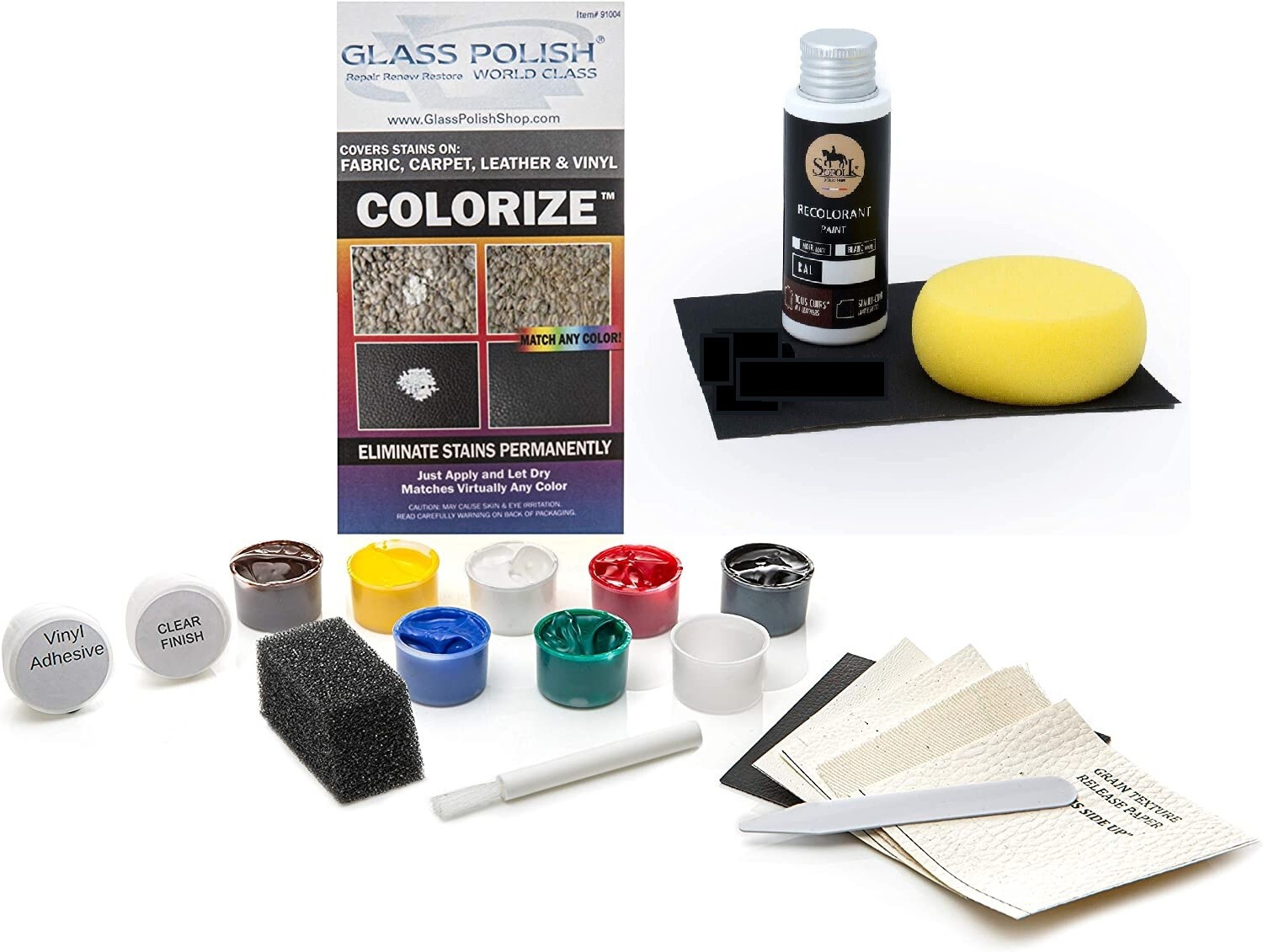 Leather Leatherette Vinyl Paint Touch-Up Kit Car Seat and Steering ...