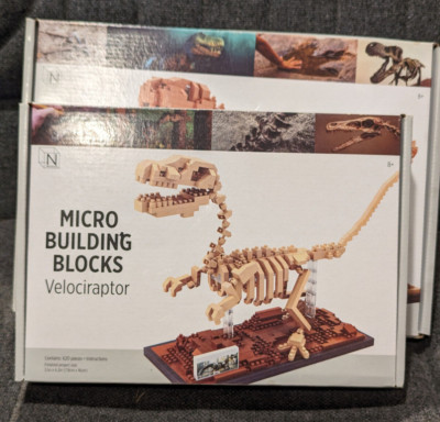 Micro Building Blocks Velociraptor & T-Rex Skeleton Model Kits New | eBay