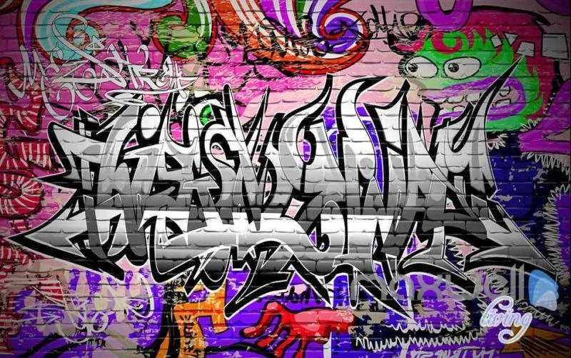 Graffiti Brick Wall Mural