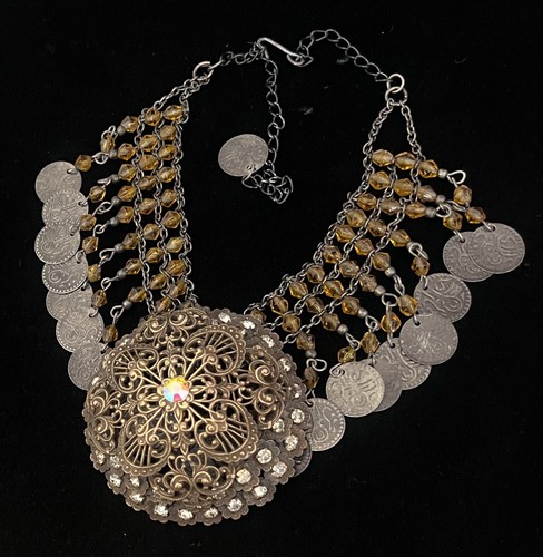 Vintage Sandor Brooch Necklace Lot Chainmail Choker Huge Signed ...
