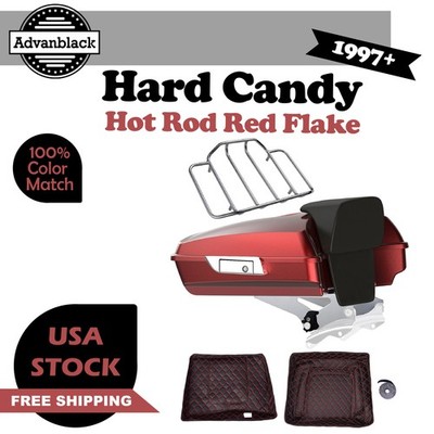 Hard Candy Hot Rod Red Flake Razor Tour Luggage Trunk Pack Fits Harley ...