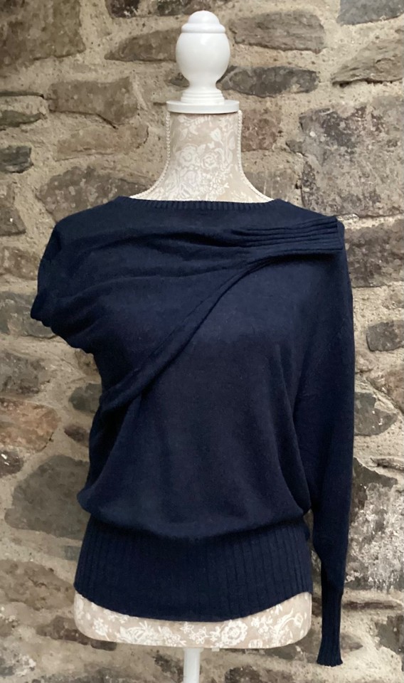 M&S Marks and Spencer navy blue jumper size small ladies women’s 10 bat ...