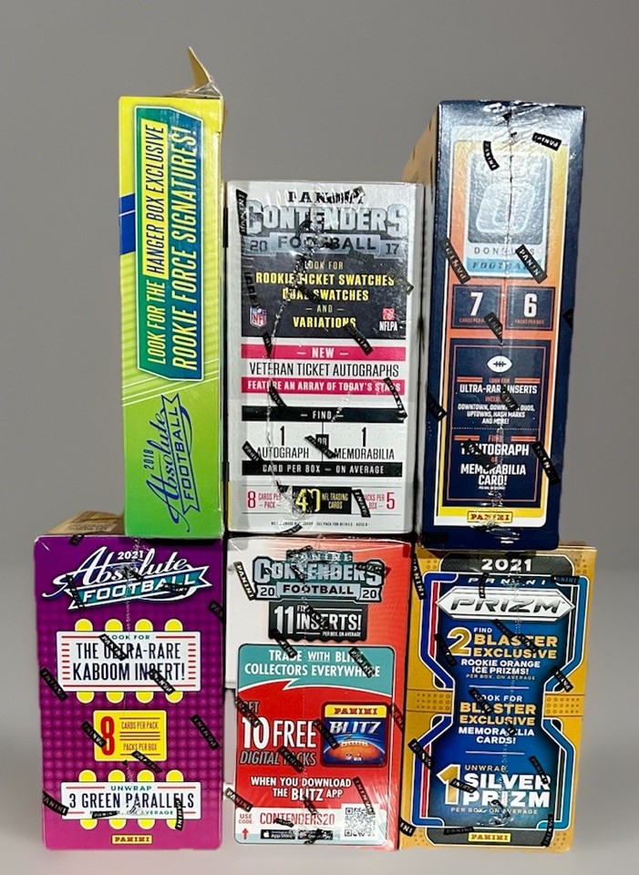 6 NFL Factory Sealed Football Boxes •2017 Contenders•2018 Absolute•2024 ...