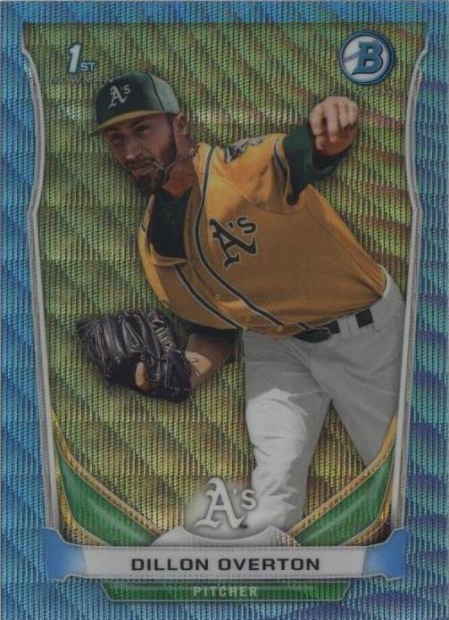 2014 Bowman - Prospects Chrome Dillon Overton #BCP60 Blue Wave ...