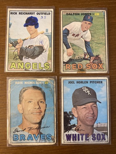 (4) 1967 67 OPC Topps Baseball Card Lot Starter Set Red Sox White Sox ...
