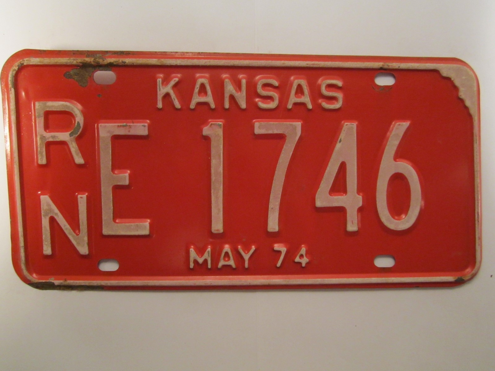 LICENSE PLATE Car Tag 1974 KANSAS RN E 1746 [Z277] | eBay