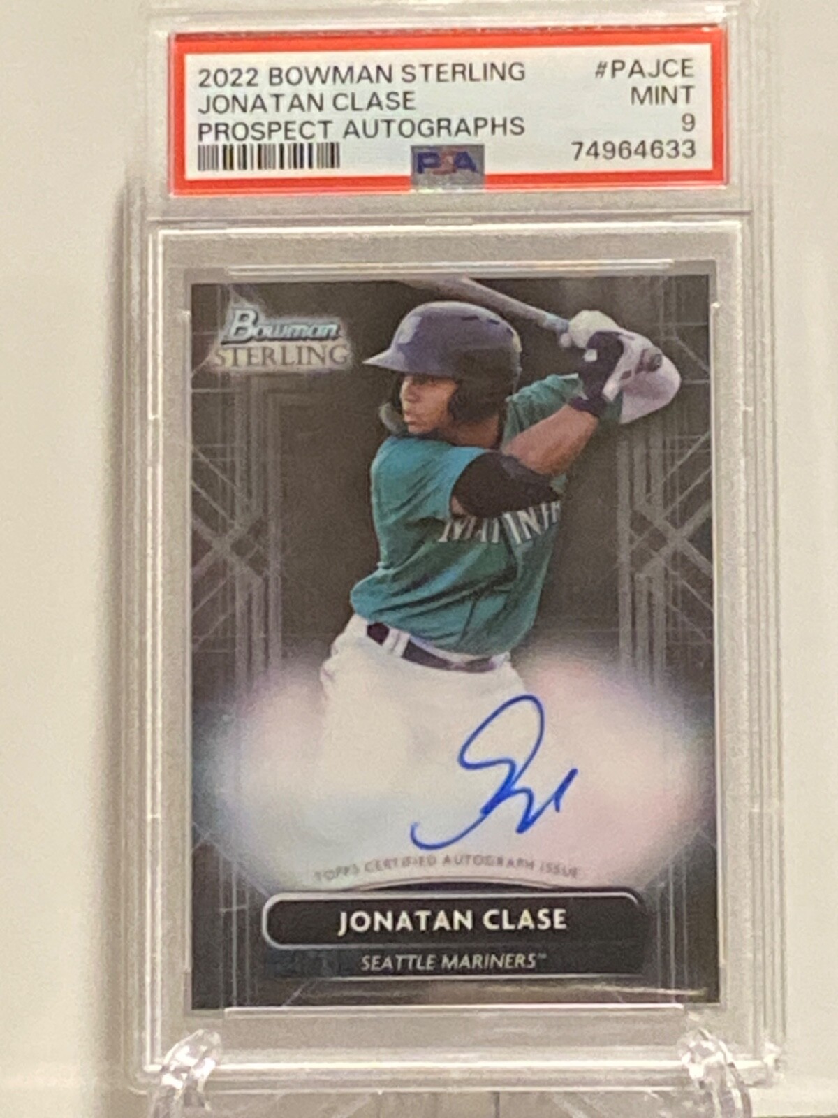 Jonatan Clase Mariners Topps 2022 Bowman Sterling AUTO PSA 9 MINT | eBay