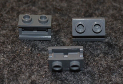 (3) 1x2 - 1x2 Dark Gray - Dk Gray Hinged / Hinge Plate Bricks - NEW ...