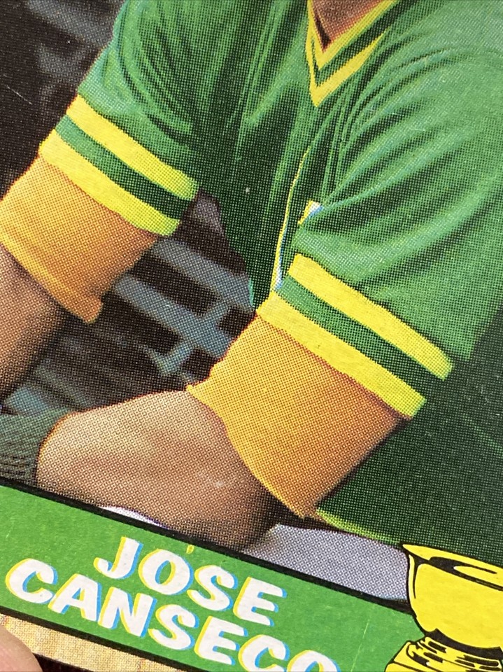 1987 Topps Jose Canseco Oakland Athletics #620 Baseball Card Error ...