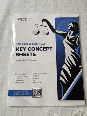 Law School Essentials Key Concept Sheets 2025-2026 Edition Paperback ...