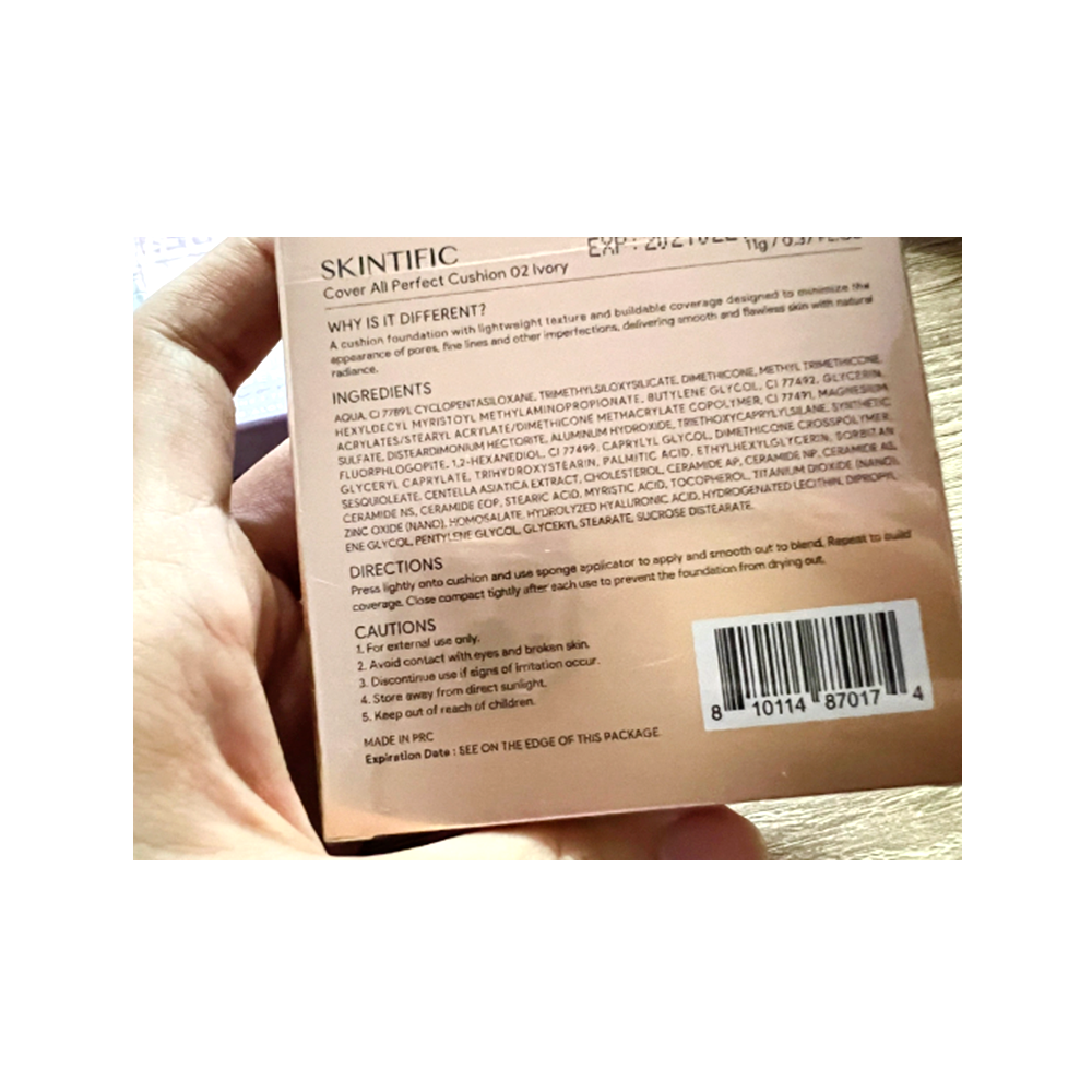 Cushion SKINTIFIC Cover All Perfect # 02 Ivory 12 Hours Light SPF35 PA ...