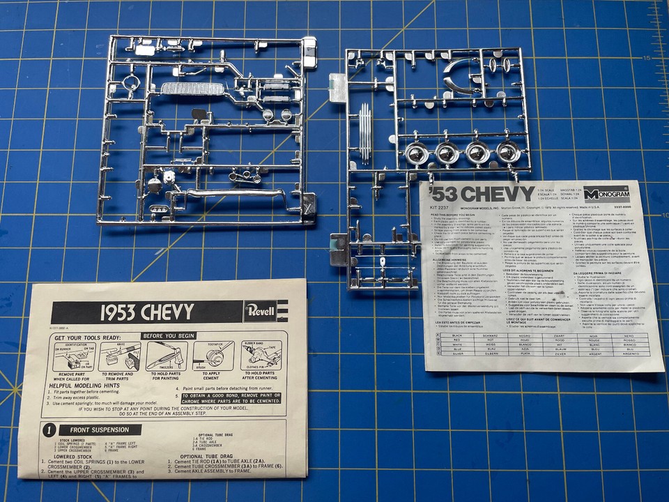 53 CHEVY CUSTOM W/EXTRA CHROME & 54 HIGHBOY NO-BODY Model Kit USA ...