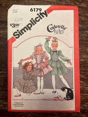 Simplicity 6179 UNCUT Sewing Pattern, Cinderella Child's Party Dress ...