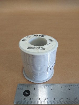 ( 100 FT Spool ) NTE WHS20-09-100 ( 20 AWG ) Solid Hook Up Wire 300V ...