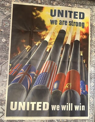 ww2 poster “United We Are Strong United We Will Win” | eBay