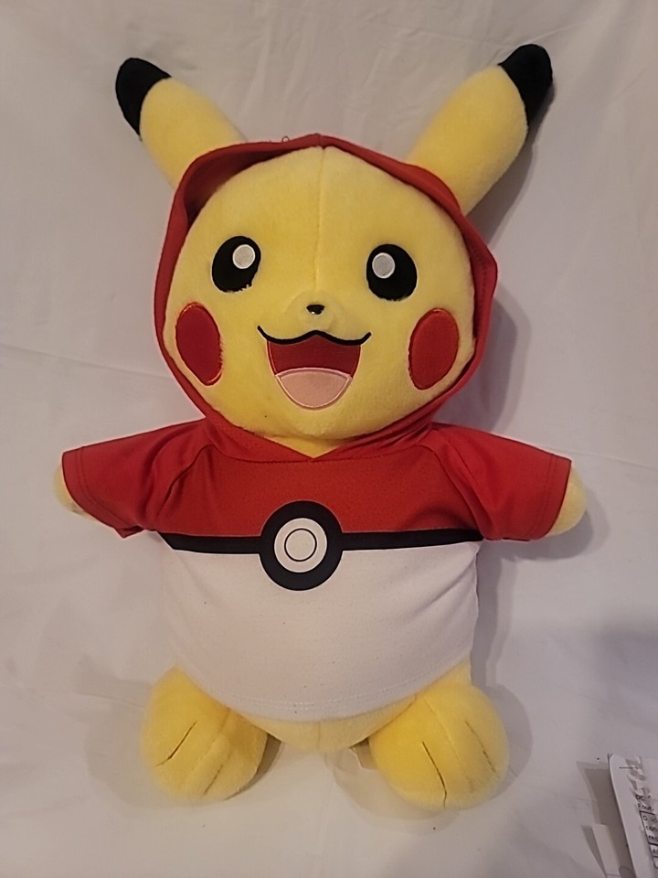 Build A Bear Pokemon Pikachu 18" Yellow Plush withPokeball Hoodie and ...