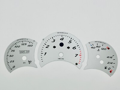PORSCHE 986 - TECHART - SILVER GAUGE FACE DIALS SPEEDOMETER MPH CLUSTER ...