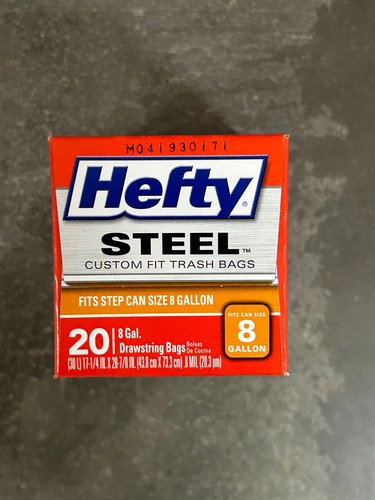 3 Boxes Hefty Steel Custom Fit Trash Bags 8 Gal Fits Step Can Size 20 ...