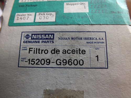 Genuine Nissan Patrol 79-88 Pick up 85-88 Oil Filter 15209-G9600 N25 | eBay
