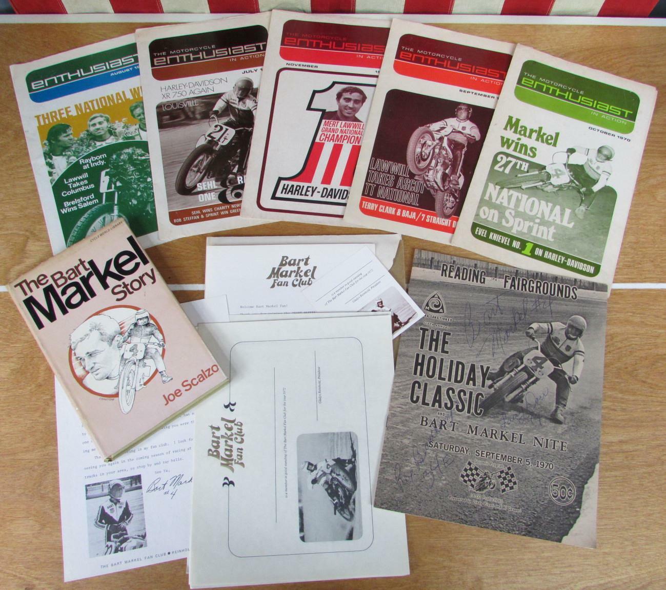 Vintage Motorcycle Memorabilia Huge Racing Lot AMA Bart Markel HD 40 ...