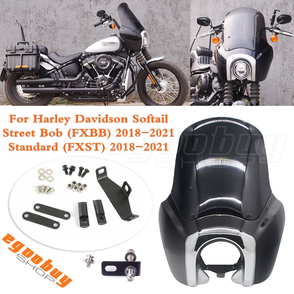 Headlight Fairing w/Windshield For Harley Softail FXST Street Bob FXBB ...