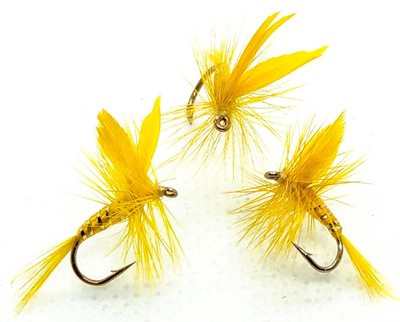 Yellow SALLY Dry Flies 3 Pack Mosquito Mayfly Trout Fly Fishing Size 10 ...