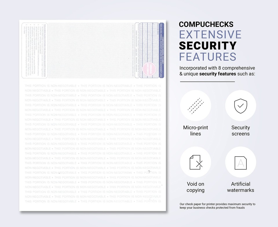 Compuchecks-500 High Security Blank Check Stock Paper-Checks on-Print ...