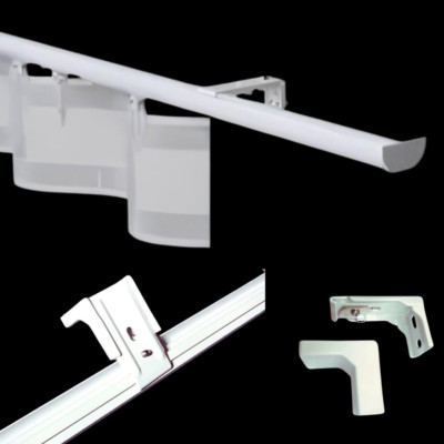 DISCRETE FACE WALL FIX ALUMINIUM TRACK HEAVY DUTY WINDOW CURTAIN RAIL ...