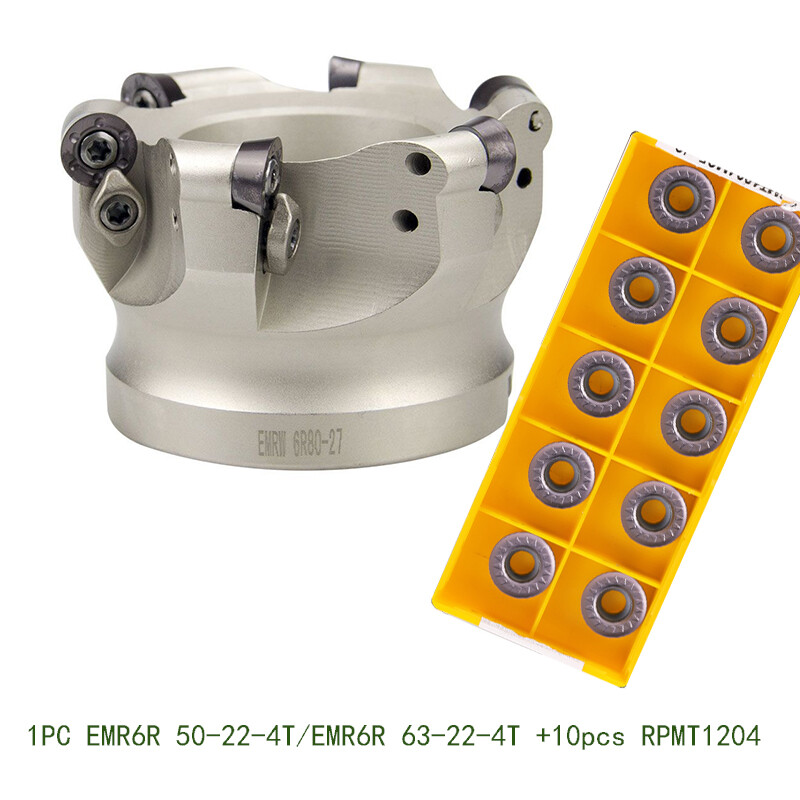 EMRW 6R63-22-4T indexable face milling end cutter 4Flute + RPMT1204MOE ...