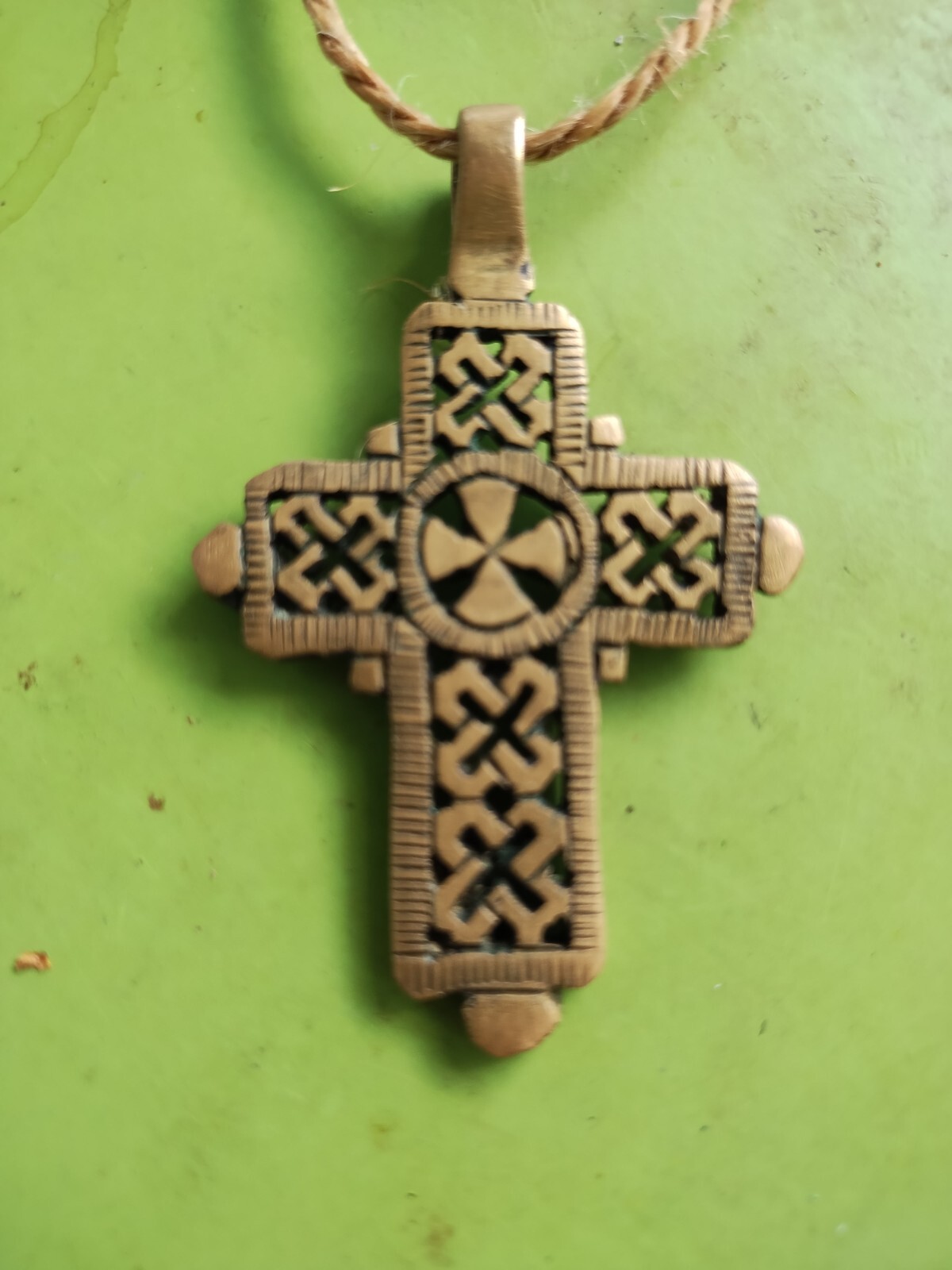 Ethiopian Coptic Cross Pendant - Gem