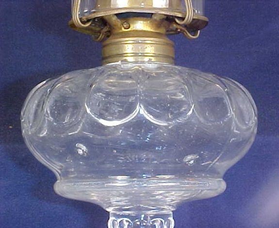 EAPG Scalloped Panel Pattern Glass Kerosene Lamp Eldorado Burner Empire ...