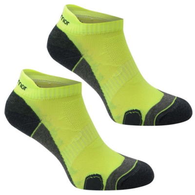 MENS KARRIMOR 2 PACK RUNNING PADDED TRAINING ANKLE SOCKS FLUO YELLOW 7 ...