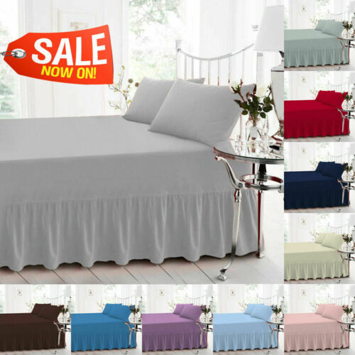Extra Deep Valance Fitted Sheet Poly Cotton Bed Sheet Single Double