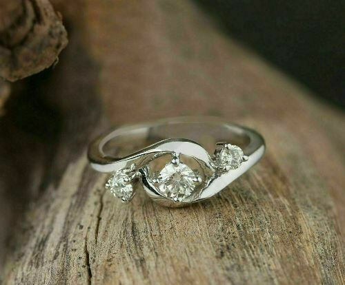 Attractive Round Shape Cubic Zirconia Sweeping Engagement Wedding ...