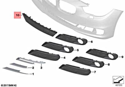 Genuine BMW F07N Gran Turismo Front Bumper Center Grille OEM ...