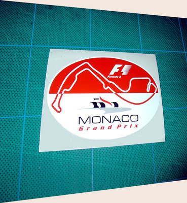 Motor Sport Monte Carlo Monaco GP F1 racing car sticker 150mm wide 4.5 ...
