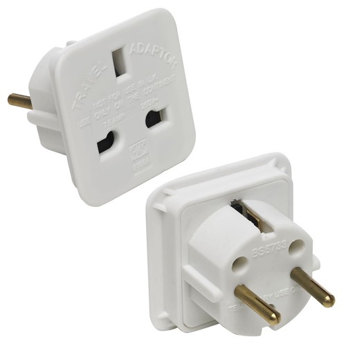 [4 Pack] UK to EU European US America Canada 2 Pin Travel Adaptor Plug ...
