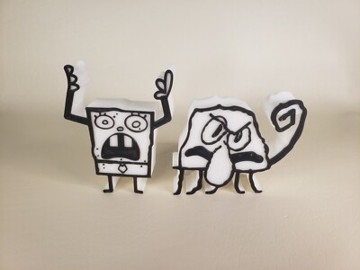 3D Printed Doodlebob and Doodle Squidward Pen Holder PLA Marker Squid ...
