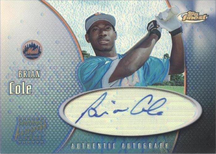 2001 Topps Finest - Authentic Autograph Brian Cole #FA-BKC (AU) for ...